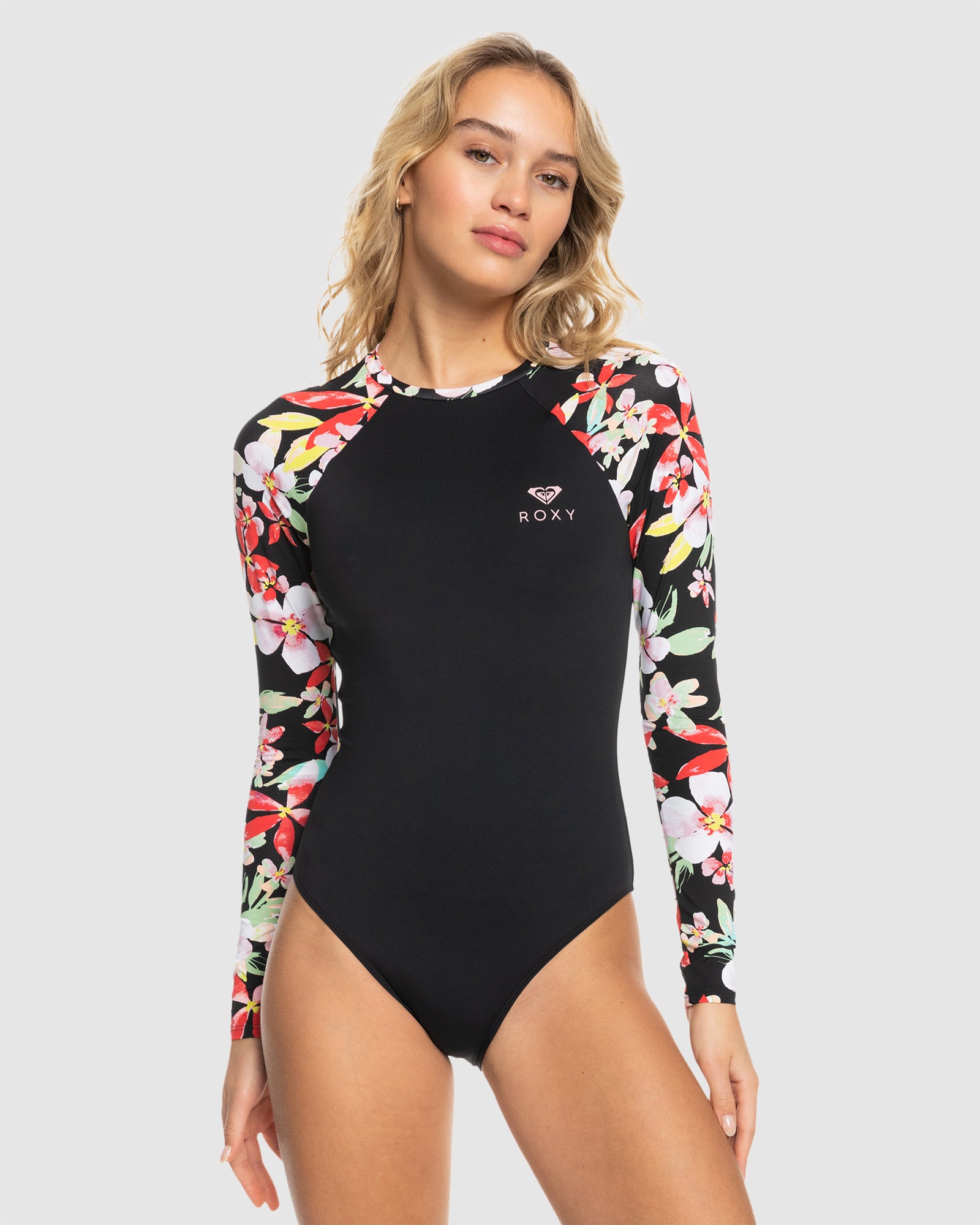 Womens Basic Onesie Rashguard - ANTHRACITE NEW LIFE | Roxy