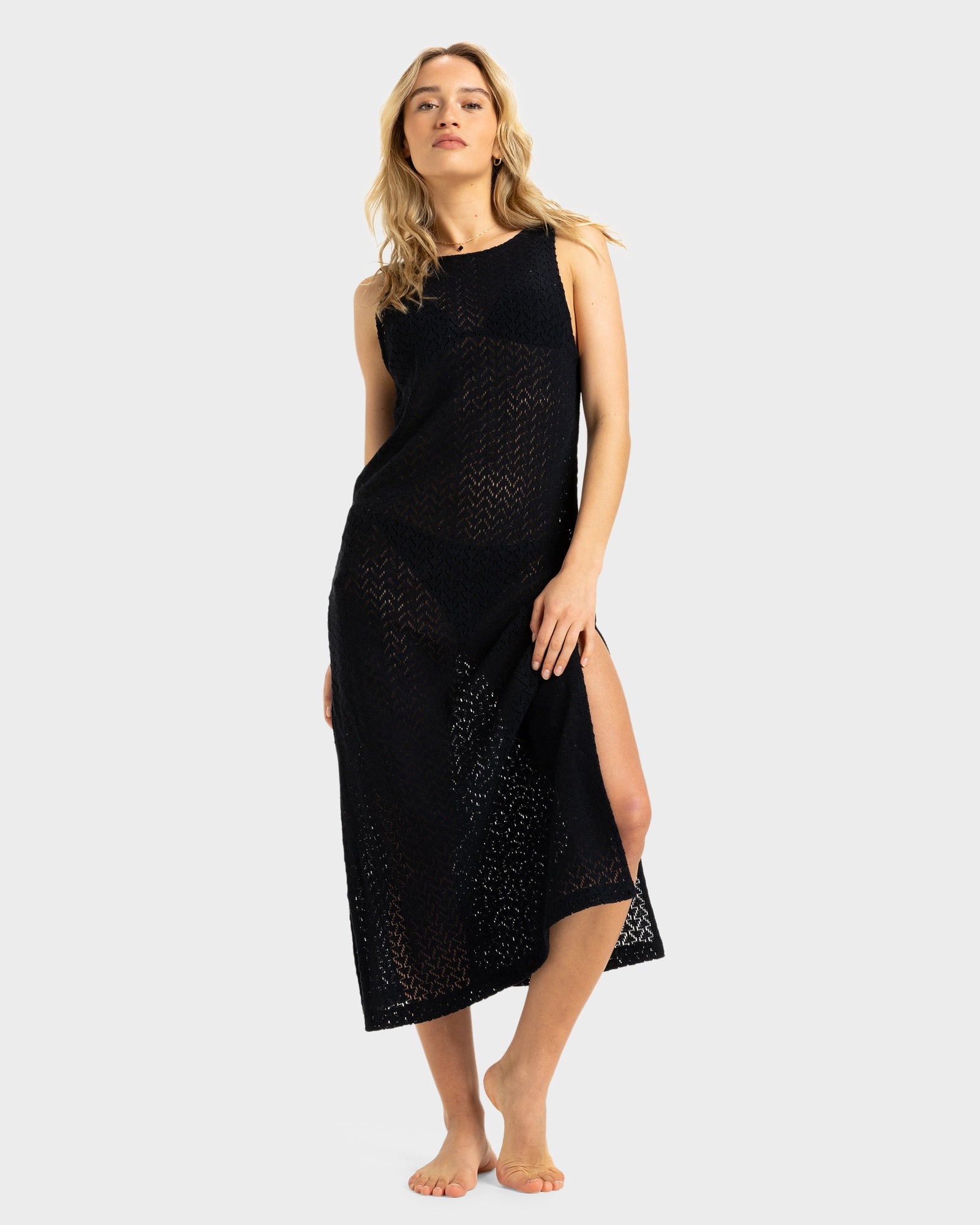 Womens Playa Mood Midi Dress - ANTHRACITE | Roxy