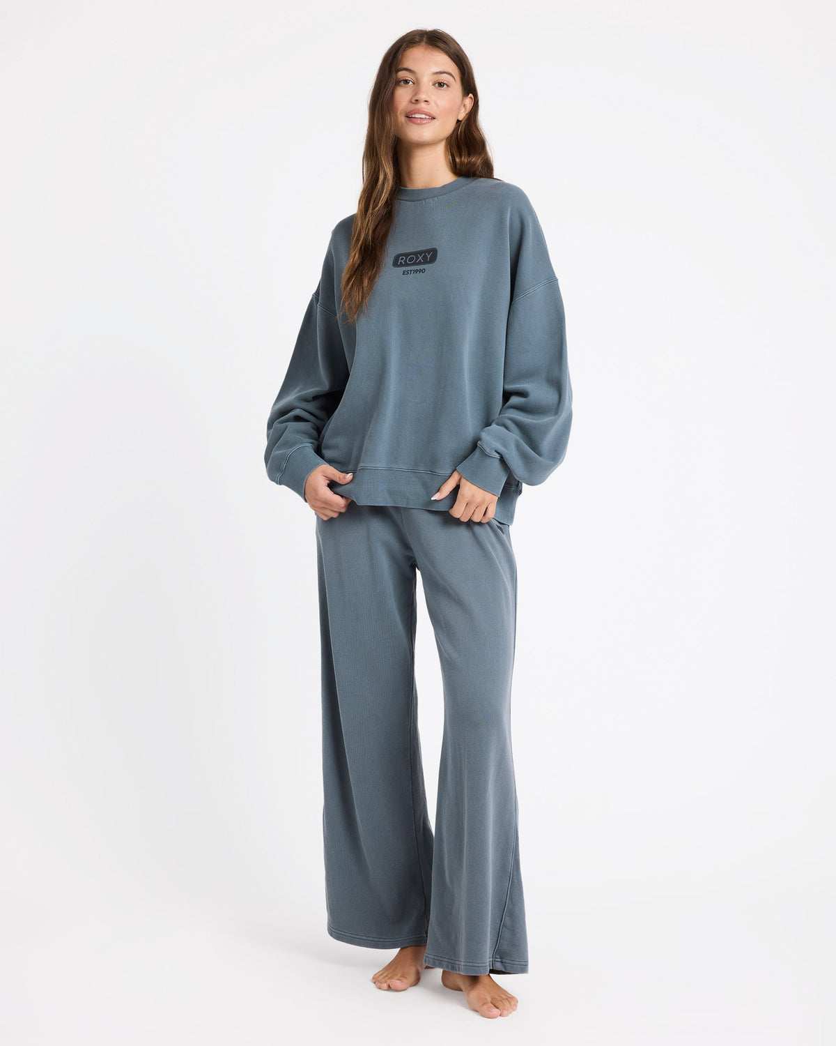 Womens Heading out Crew Neck – Dark Slate – Roxy Australia