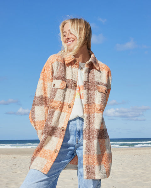 Womens Over And Out Shacket - OVER AND OUT PLAID | Roxy