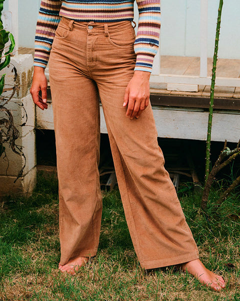 Womens Surf On Cloud Cord Pants - WOODSMOKE | Roxy