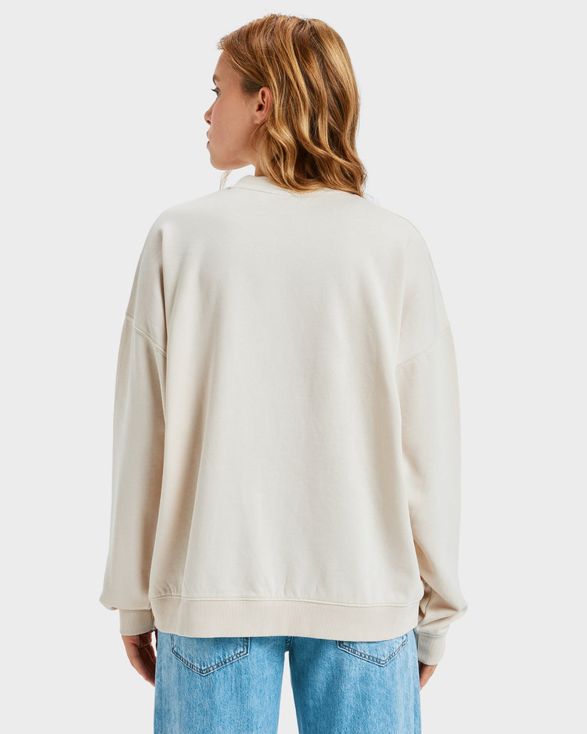 Womens Lineup Oversized Crew Neck - PARCHMENT | Roxy