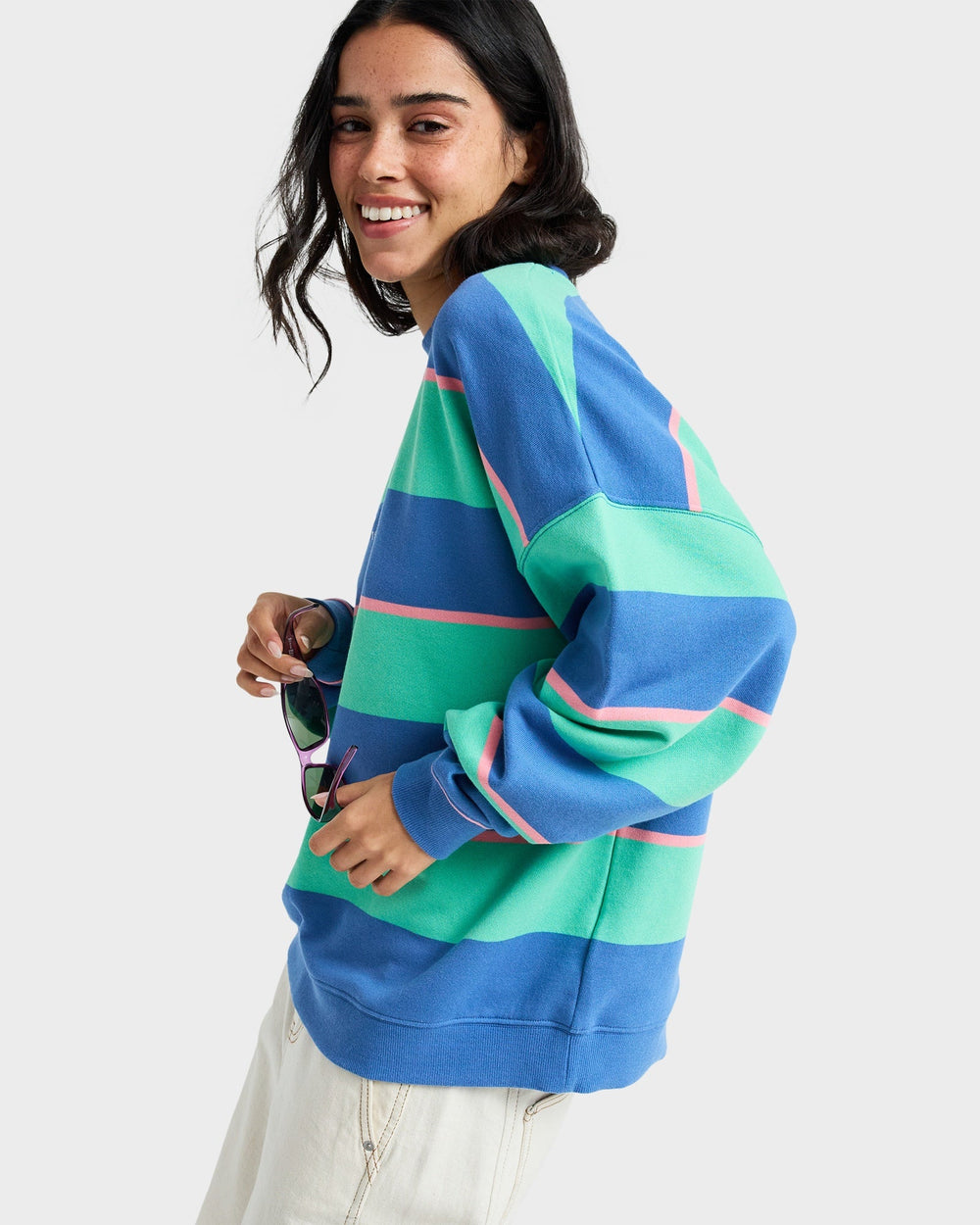 Womens Strictly Stripe Crew Neck – Katydid Stripy Soul – Roxy Australia