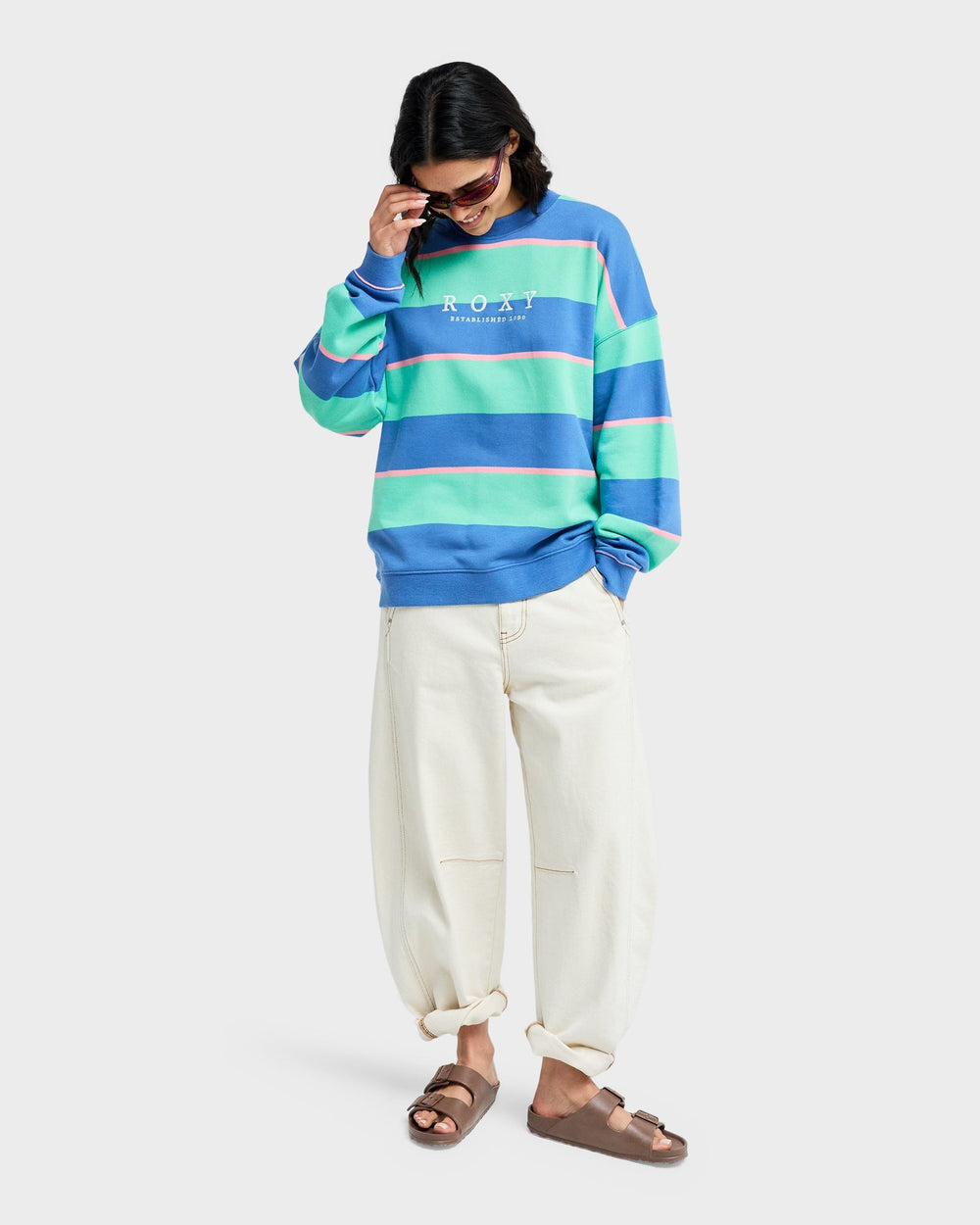 Womens Strictly Stripe Crew Neck – Katydid Stripy Soul – Roxy Australia
