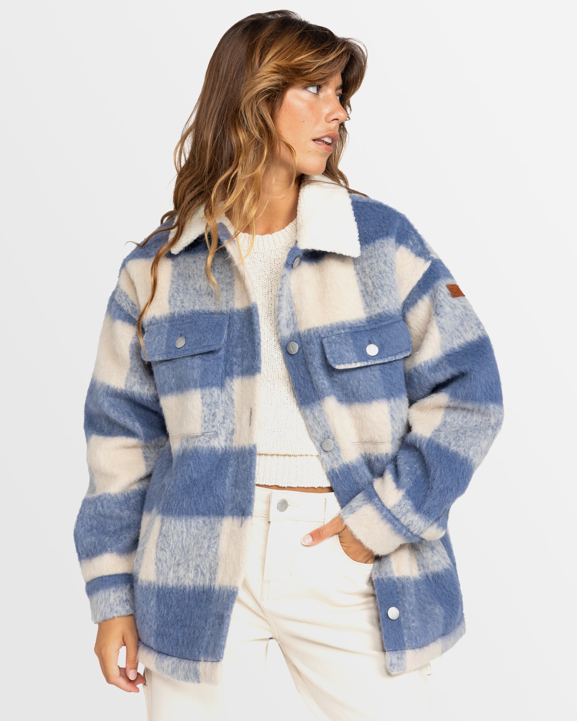 Womens Passage Of Time Shacket - PARCHEMENT BE BOLD PLAID | Roxy