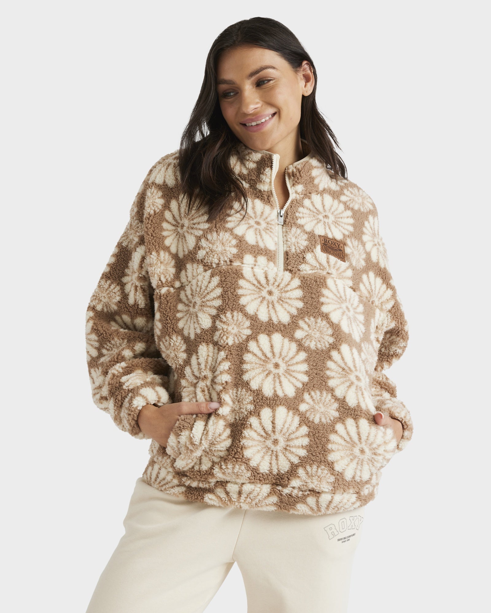 Womens Jive Talking Fleece Jacket - PORTOBELLA TROPICAL TILE POLAR | Roxy