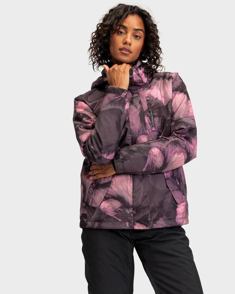 Womens Roxy Jetty Snow Jacket - TRUE BLACK PANSY PANSY | Roxy