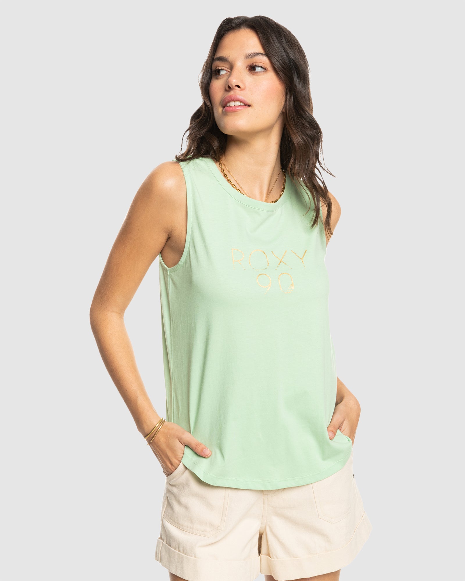 Womens Epic Days Corpo Tank - QUIET GREEN | Roxy