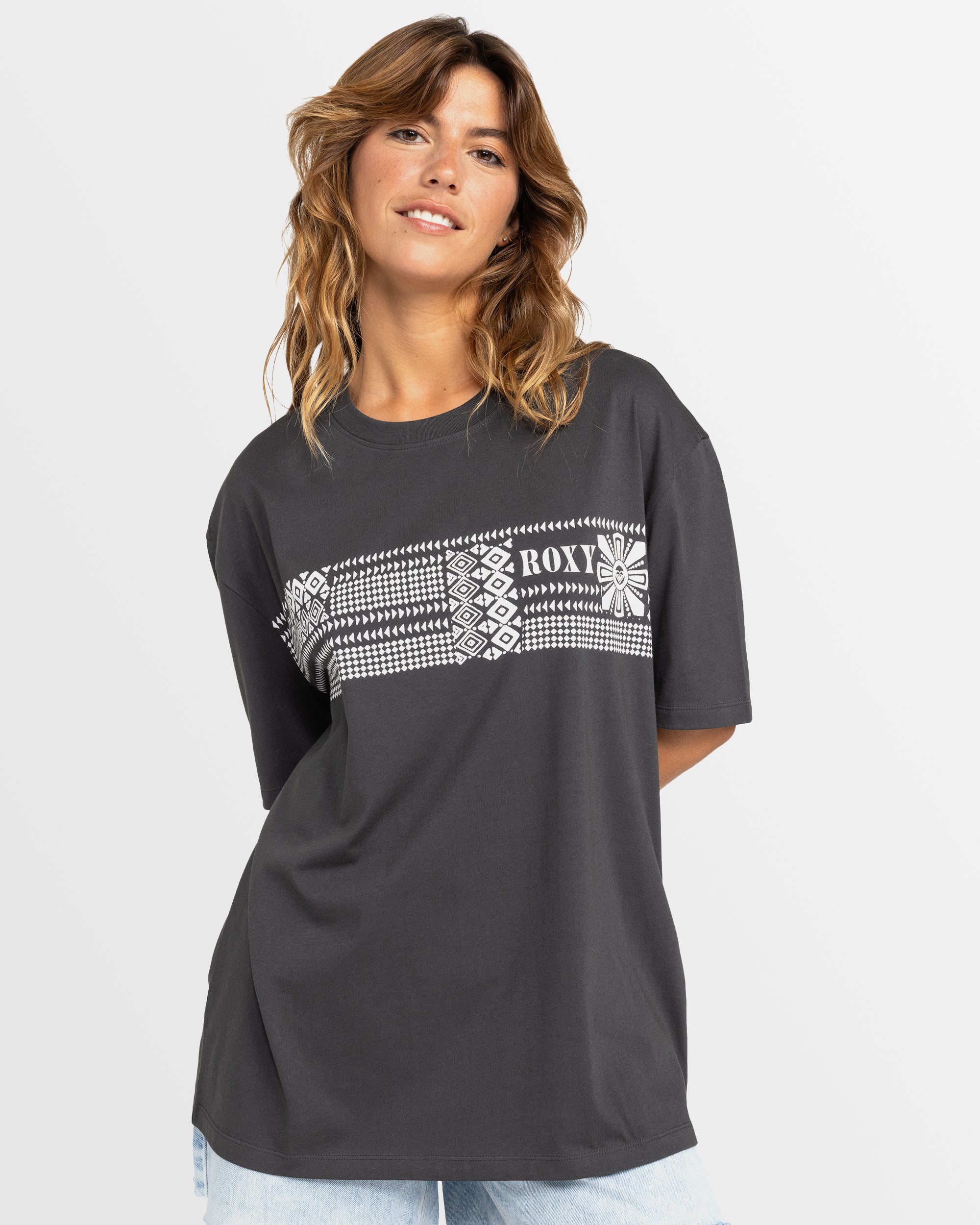 Womens Starry Night Sky Short Sleeve T-Shirt - PHANTOM | Roxy